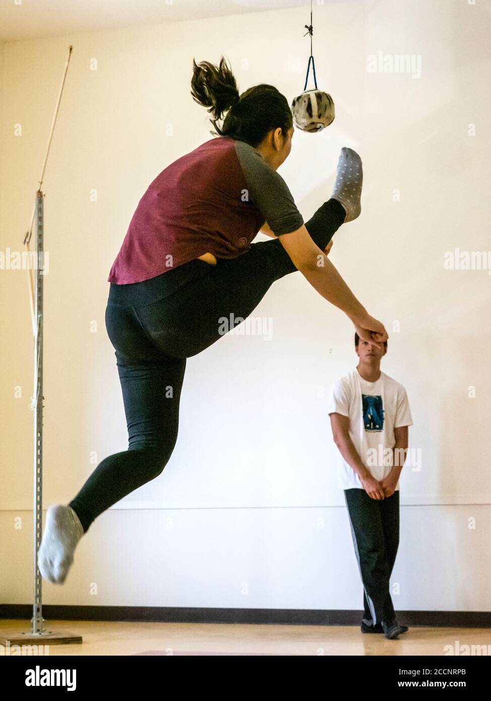 Young Arctic athletes demonstrate Arctic Games in Nome, Alaska, USA ...
