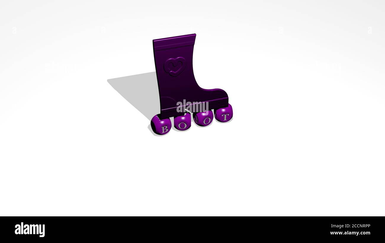 BOOT 3D icon over cubic letters, 3D illustration Stock Photo - Alamy