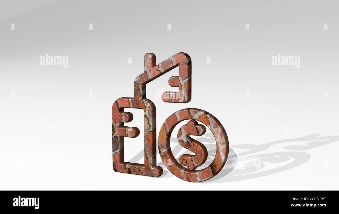 real estate action building dollar 3D icon standing on the floor, 3D ...