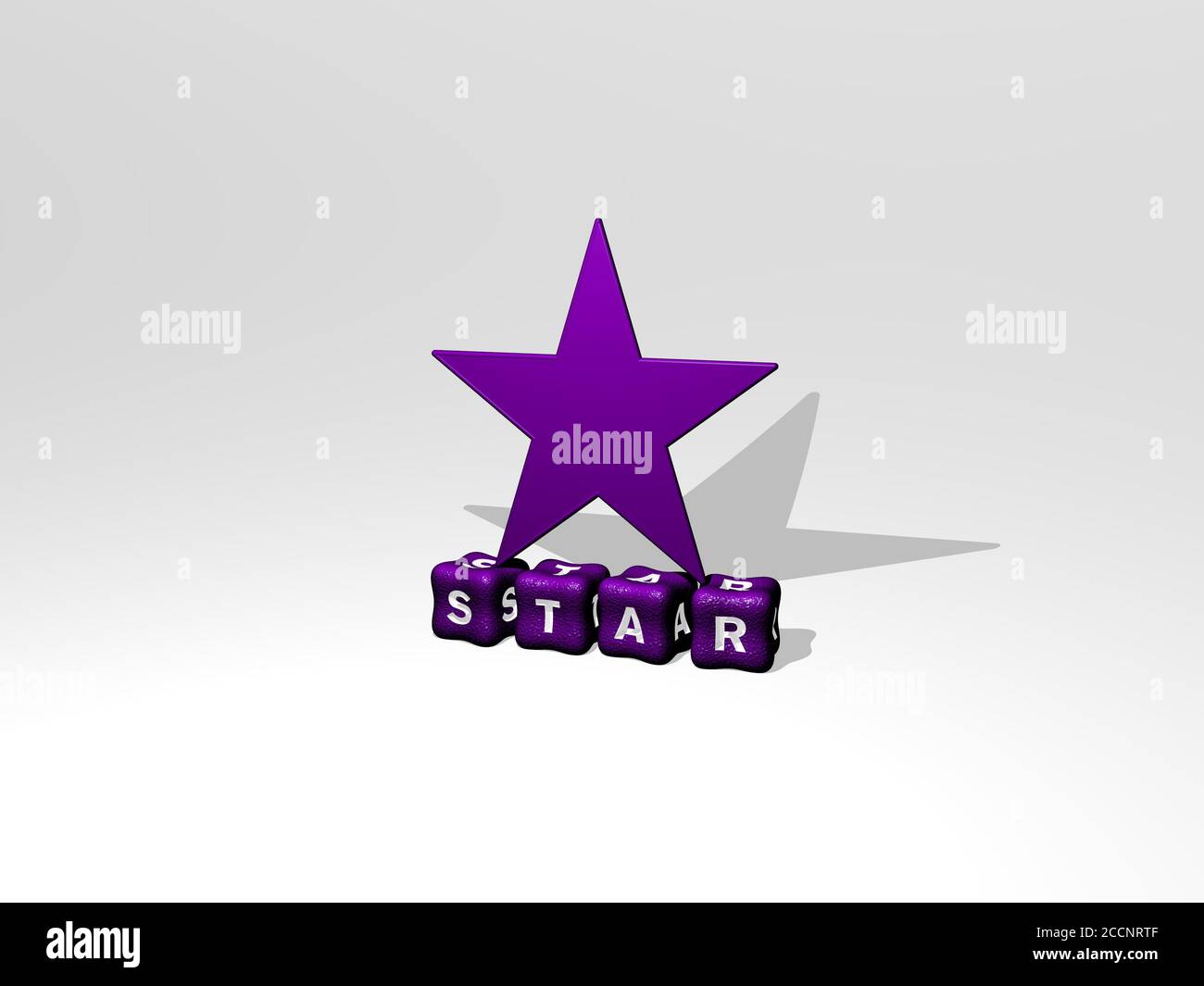 STAR 3D icon on cubic text, 3D illustration Stock Photo - Alamy