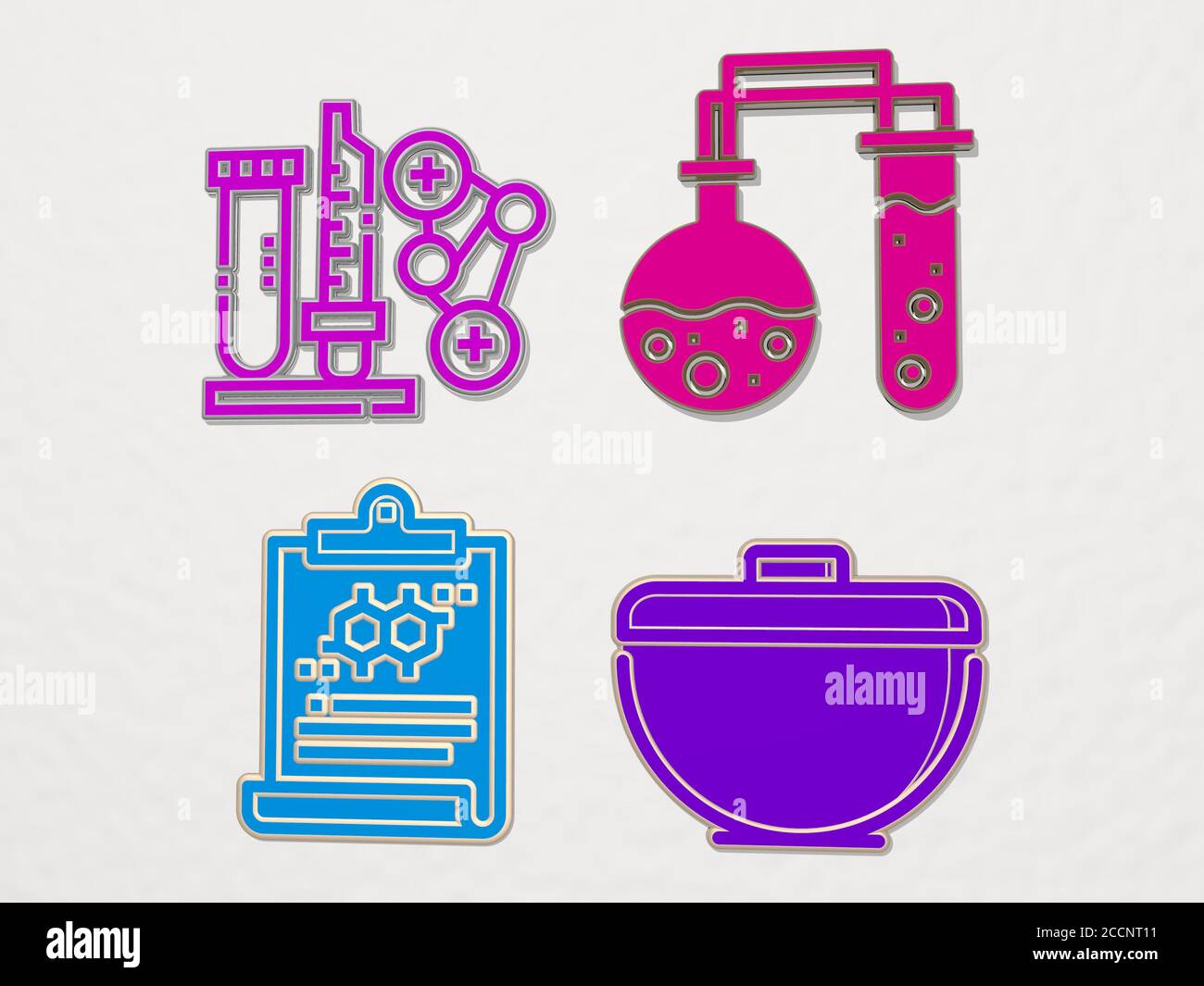 LAB 4 icons set, 3D illustration Stock Photo - Alamy