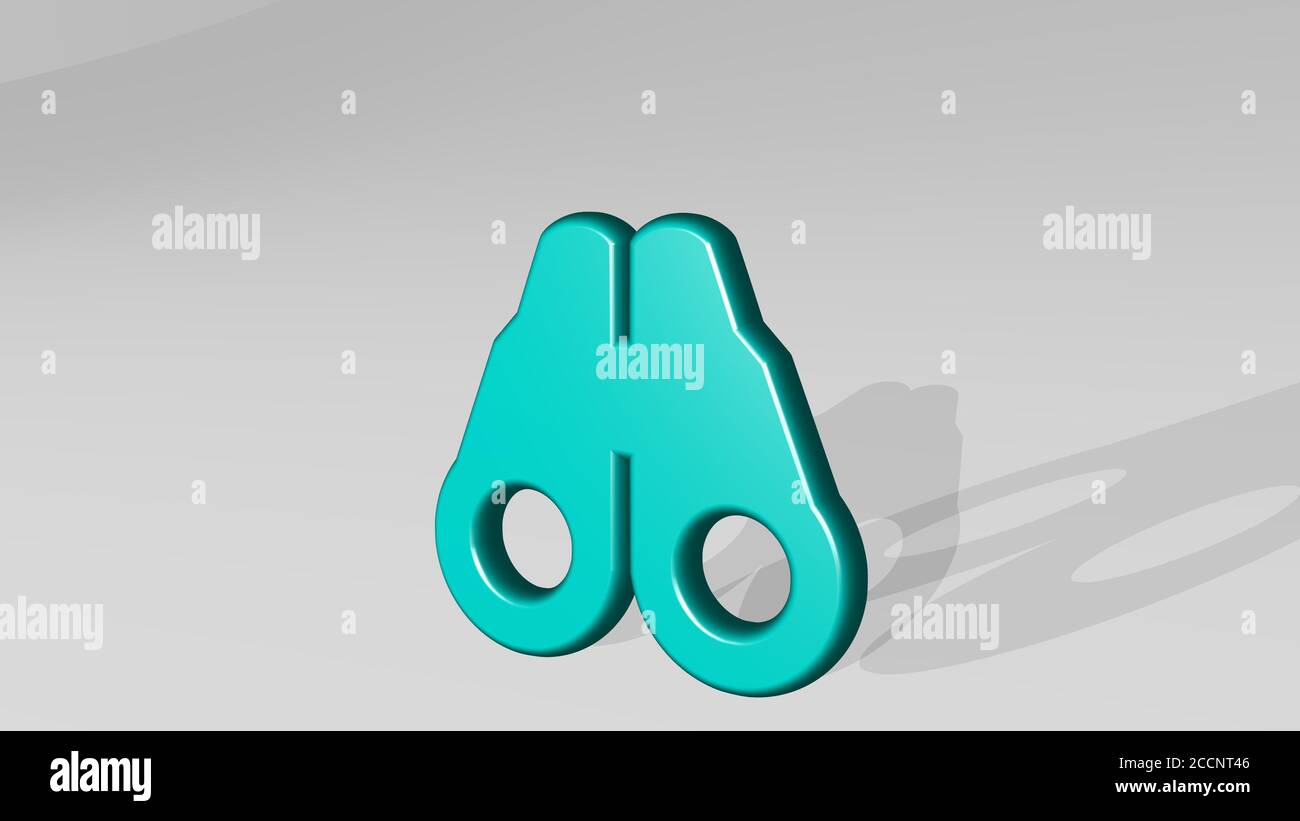 BINOCULAR 3D icon casting shadow, 3D illustration Stock Photo - Alamy