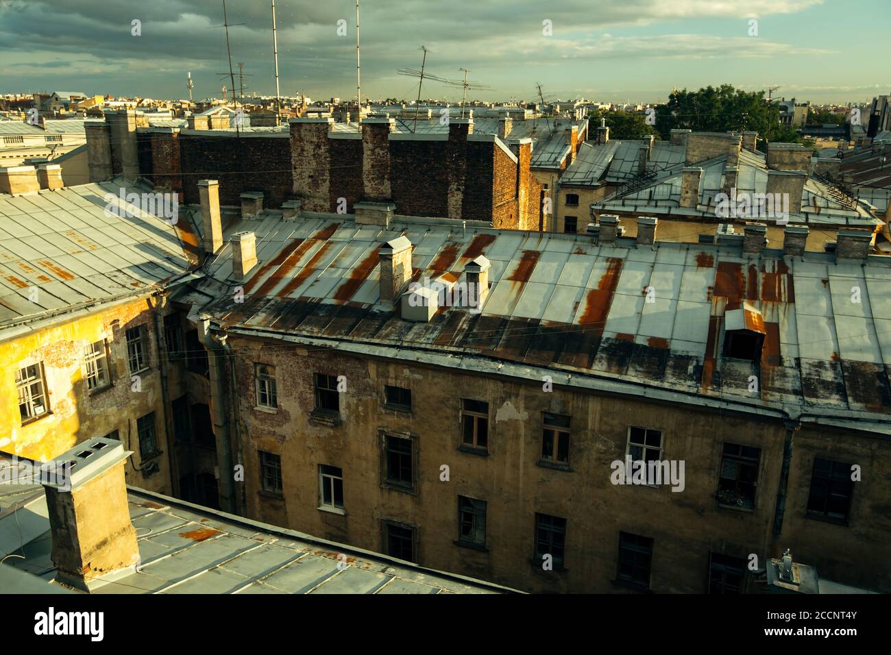 View of the famous roof of St-Petersburg, Russia Stock Photo - Alamy