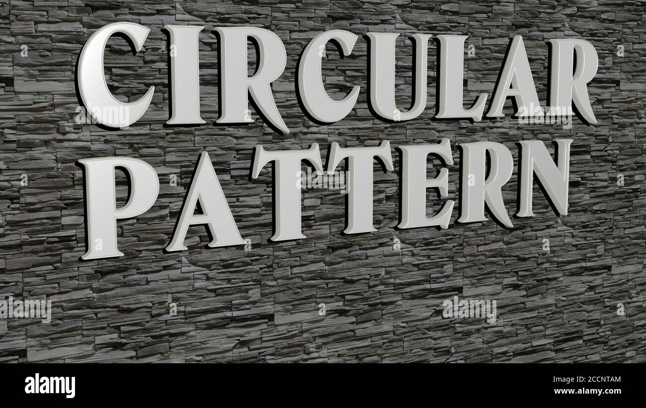 circular pattern text on textured wall, 3D illustration Stock Photo - Alamy