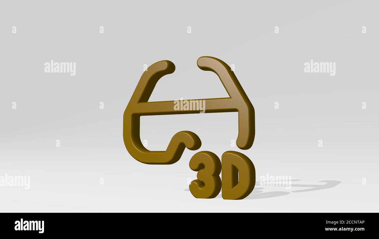 modern tv 3d glasses 3D icon casting shadow, 3D illustration Stock ...