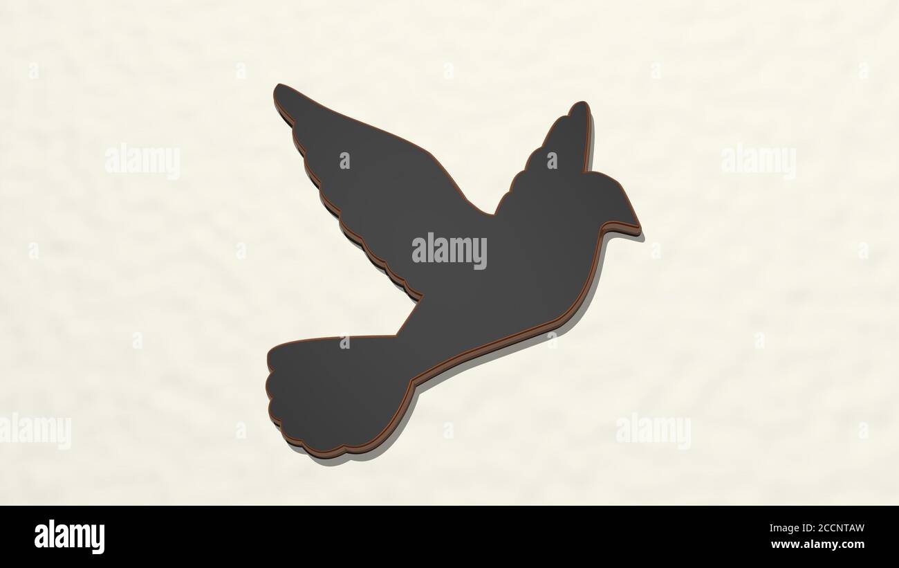 BIRD 3D drawing icon, 3D illustration Stock Photo - Alamy