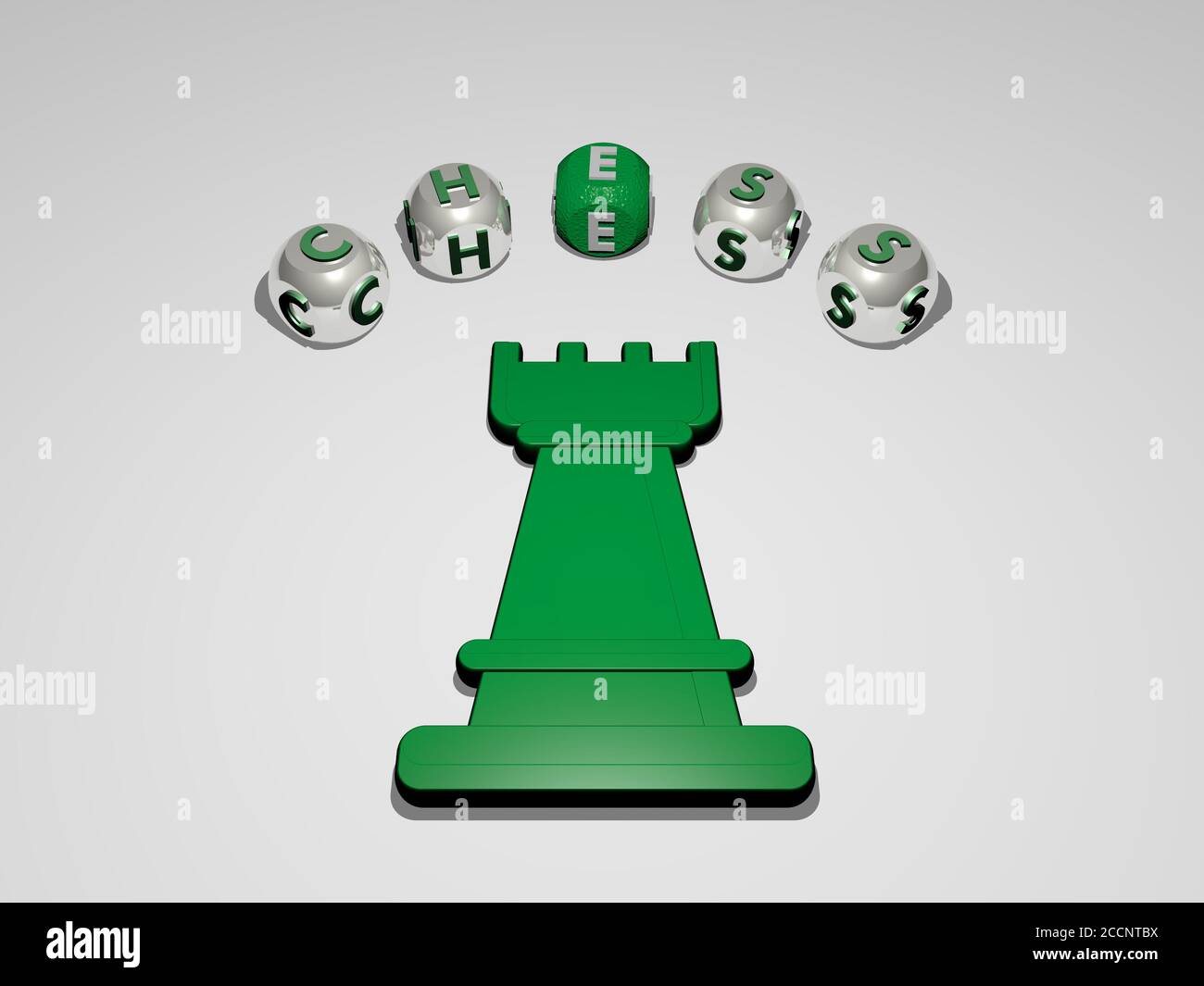 CHESS circular text of separate letters around the 3D icon, 3D ...
