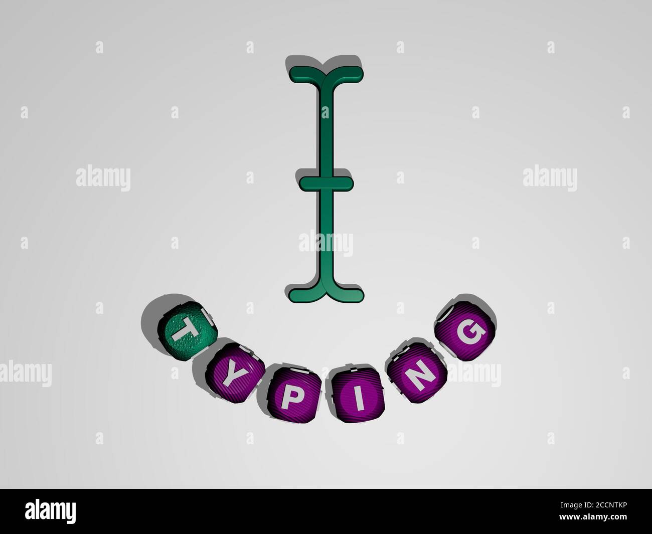 typing text around the 3D icon, 3D illustration Stock Photo - Alamy
