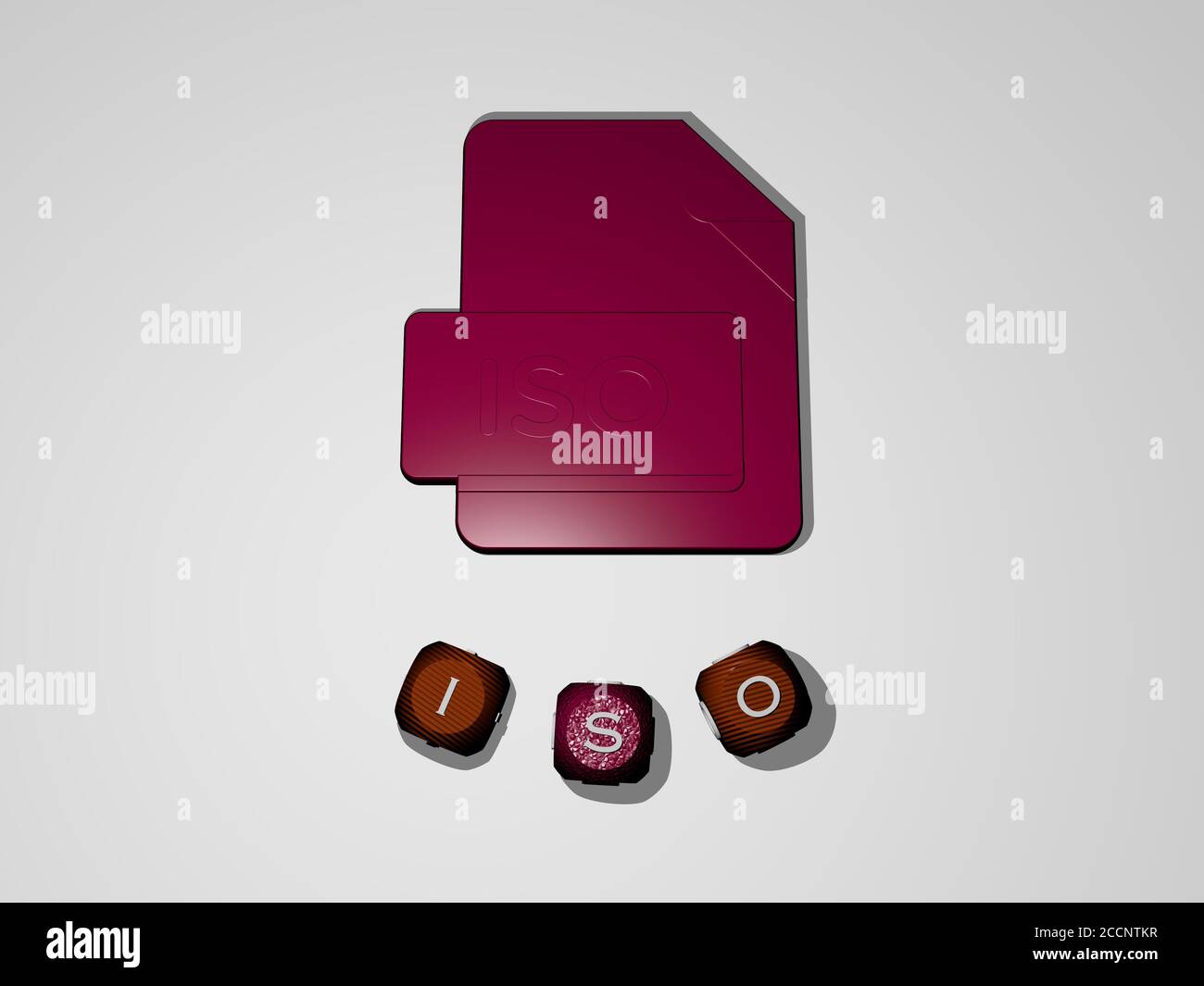 iso text around the 3D icon, 3D illustration Stock Photo - Alamy