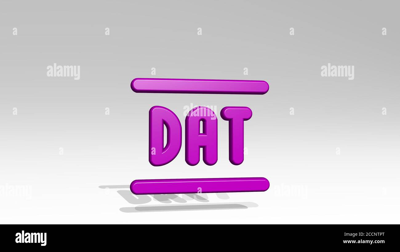 DAT 3D icon casting shadow, 3D illustration Stock Photo - Alamy