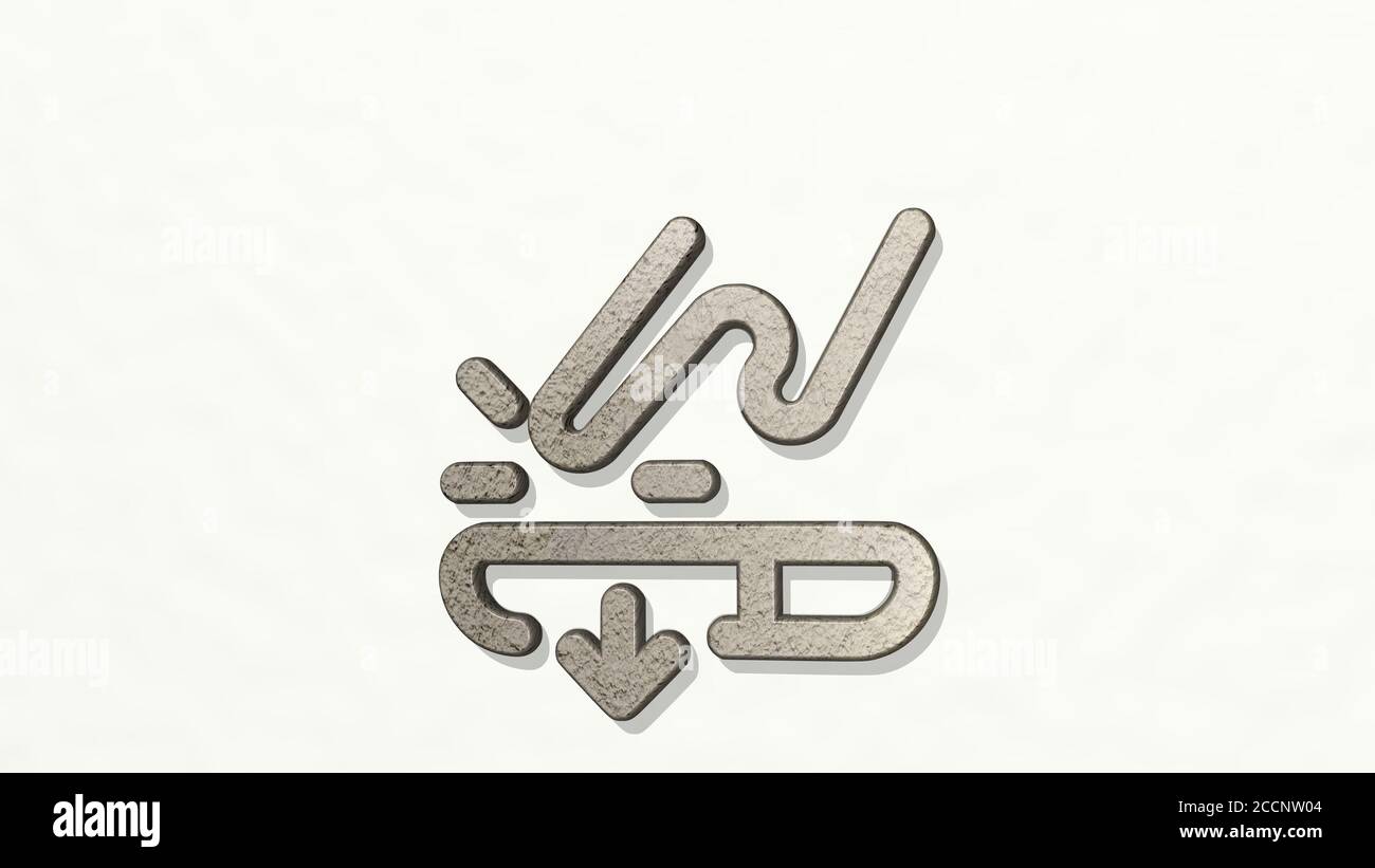 force touch press 3D icon on the wall, 3D illustration Stock Photo - Alamy