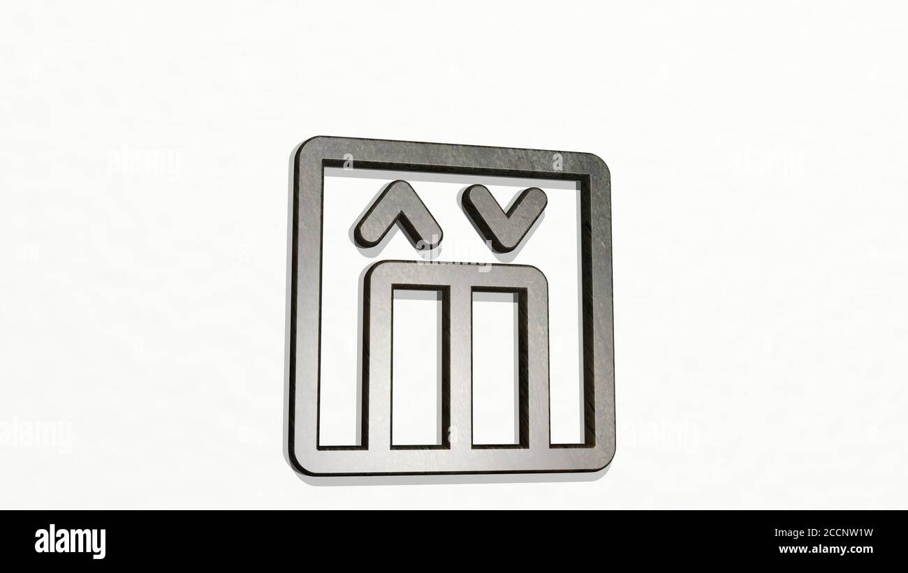 LIFT 3D icon on the wall, 3D illustration Stock Photo - Alamy