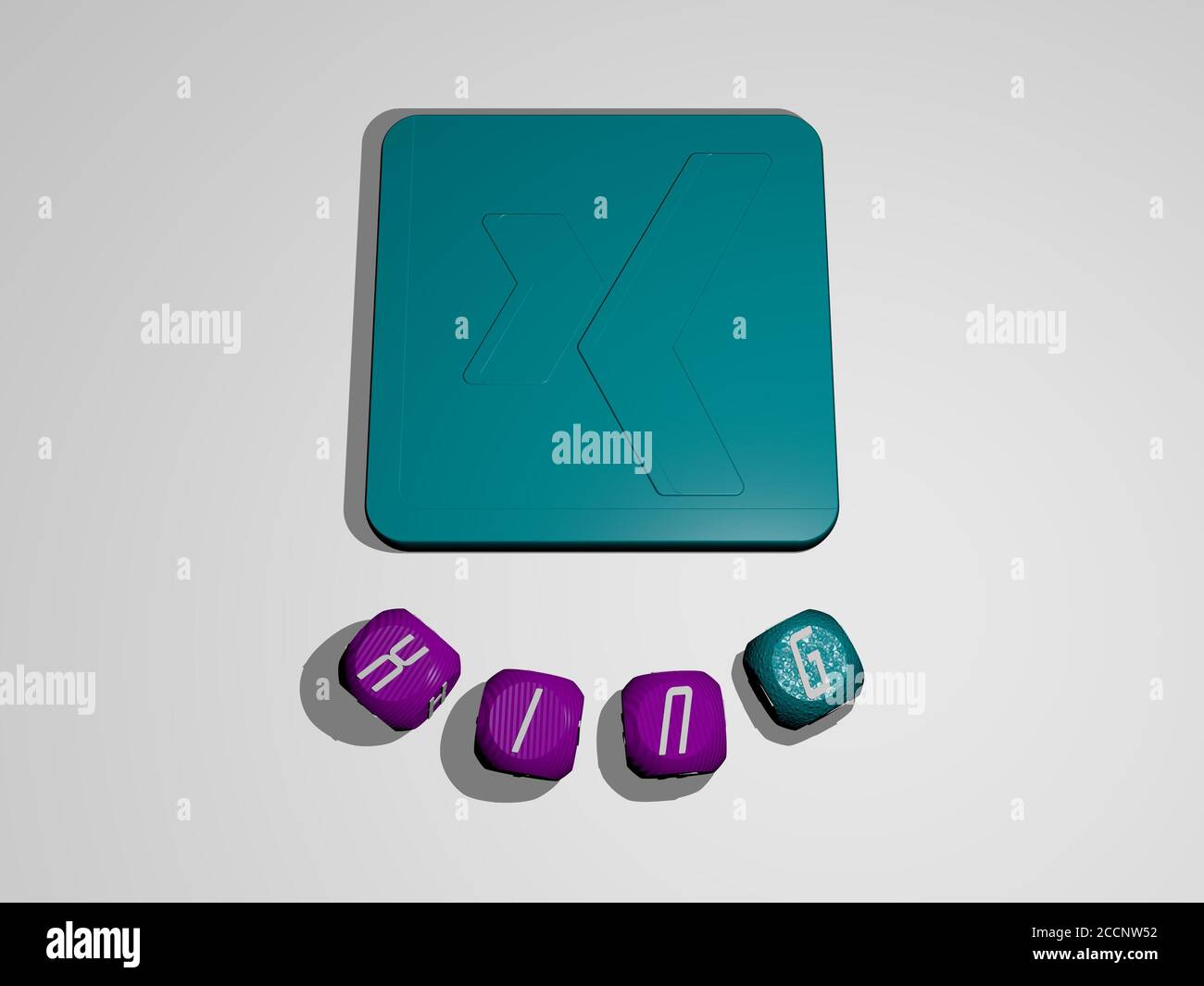 xing text around the 3D icon, 3D illustration Stock Photo - Alamy