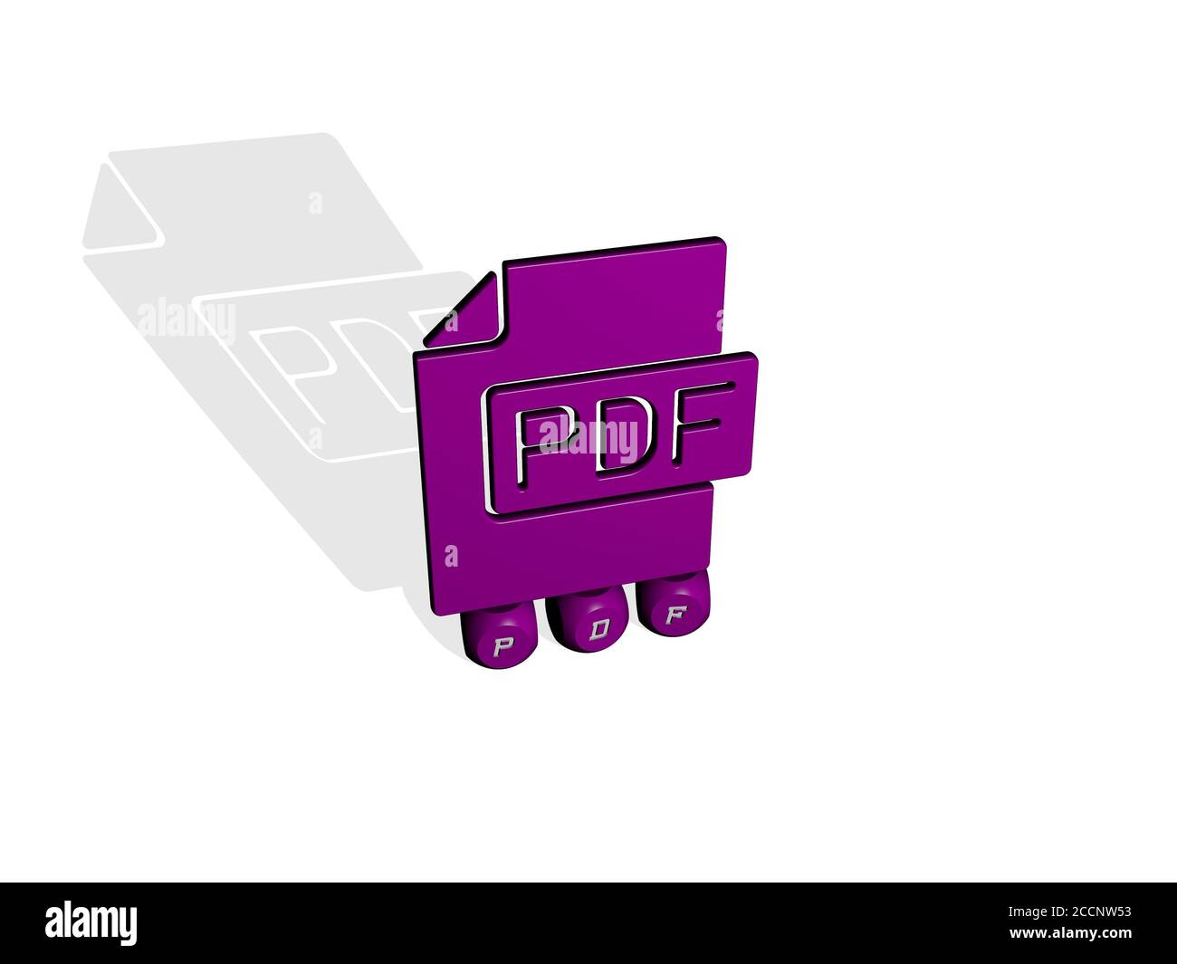 pdf 3D icon over cubic letters, 3D illustration Stock Photo - Alamy