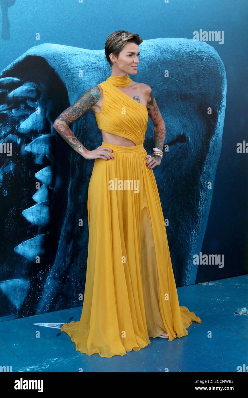 LOS ANGELES - AUG 6: Ruby Rose at the The Meg Premiere on the TCL ...