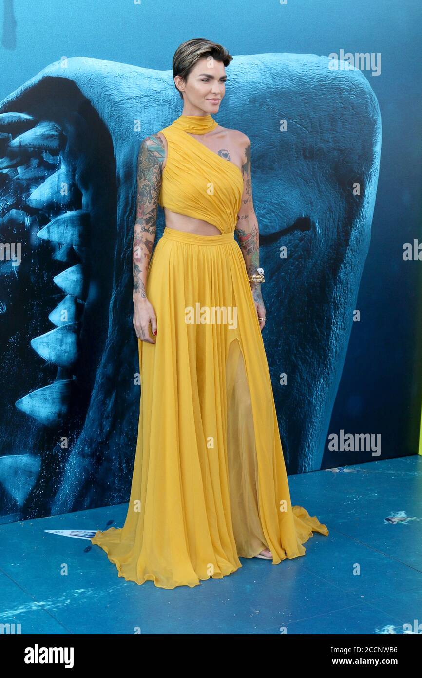 LOS ANGELES - AUG 6: Ruby Rose at the The Meg Premiere on the TCL ...