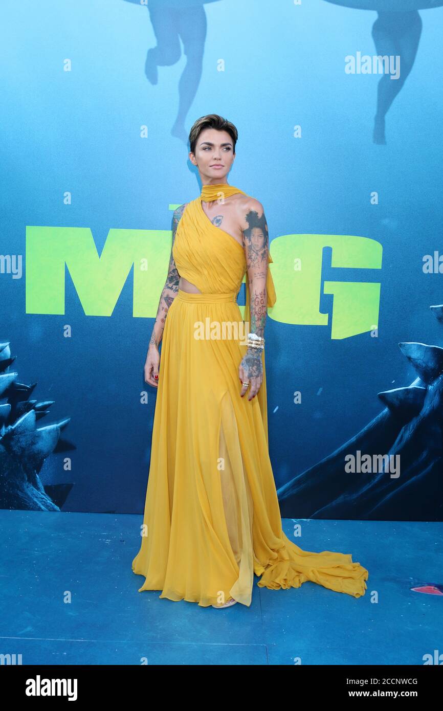LOS ANGELES - AUG 6: Ruby Rose at the The Meg Premiere on the TCL ...