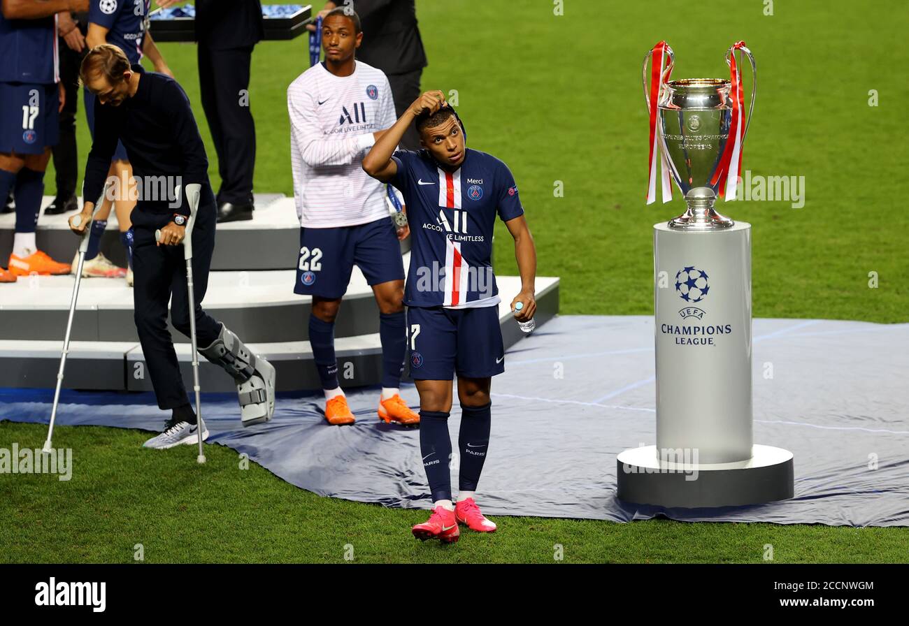 Lisbon, Portugal. 23rd Aug, 2020. Kylian Mbappe (front) of Paris Saint ...