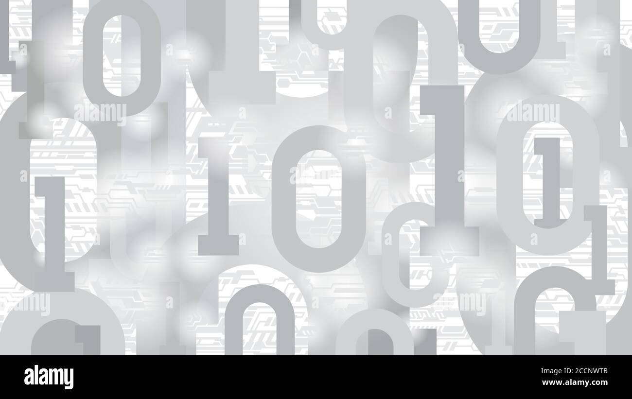 Background with binary code and electronic printed circuit board ...