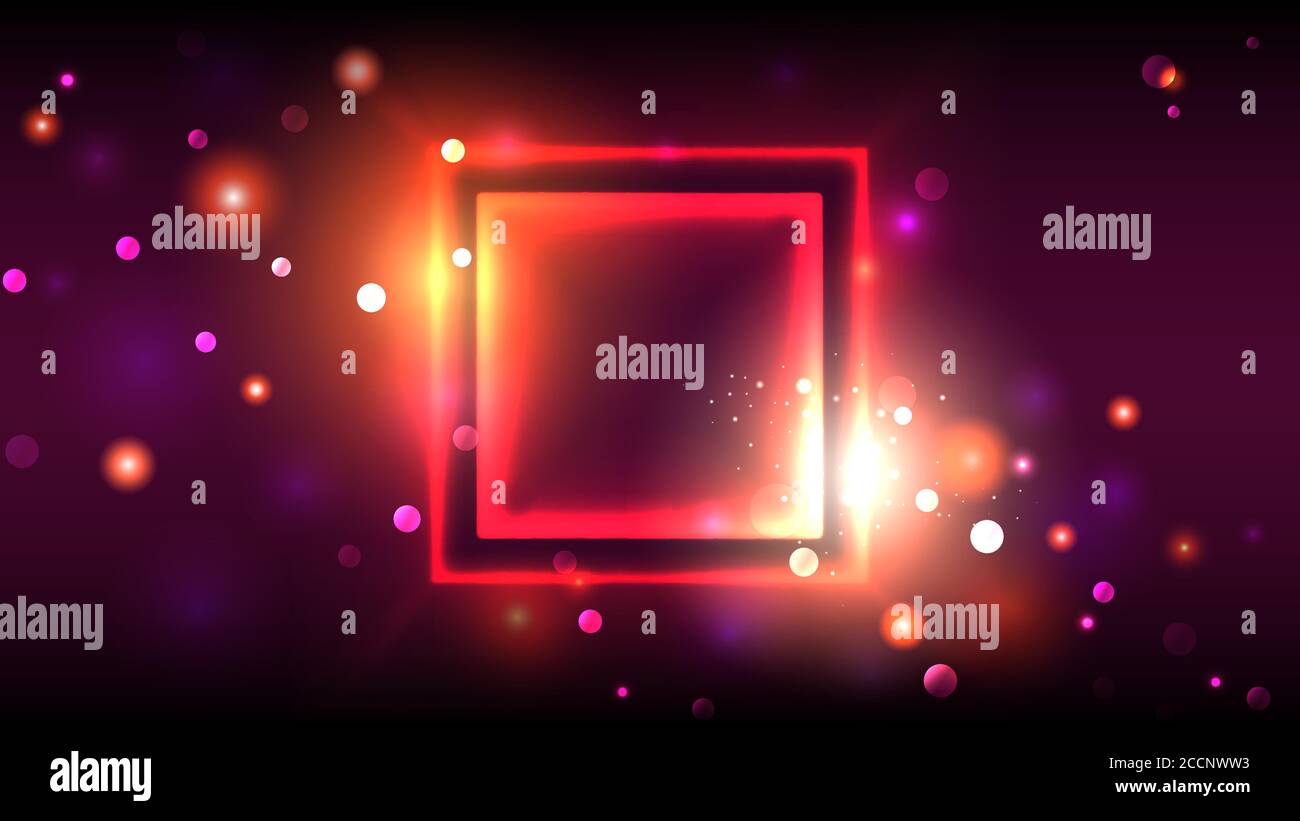 Bright party background, abstract red frames with a golden glow ...