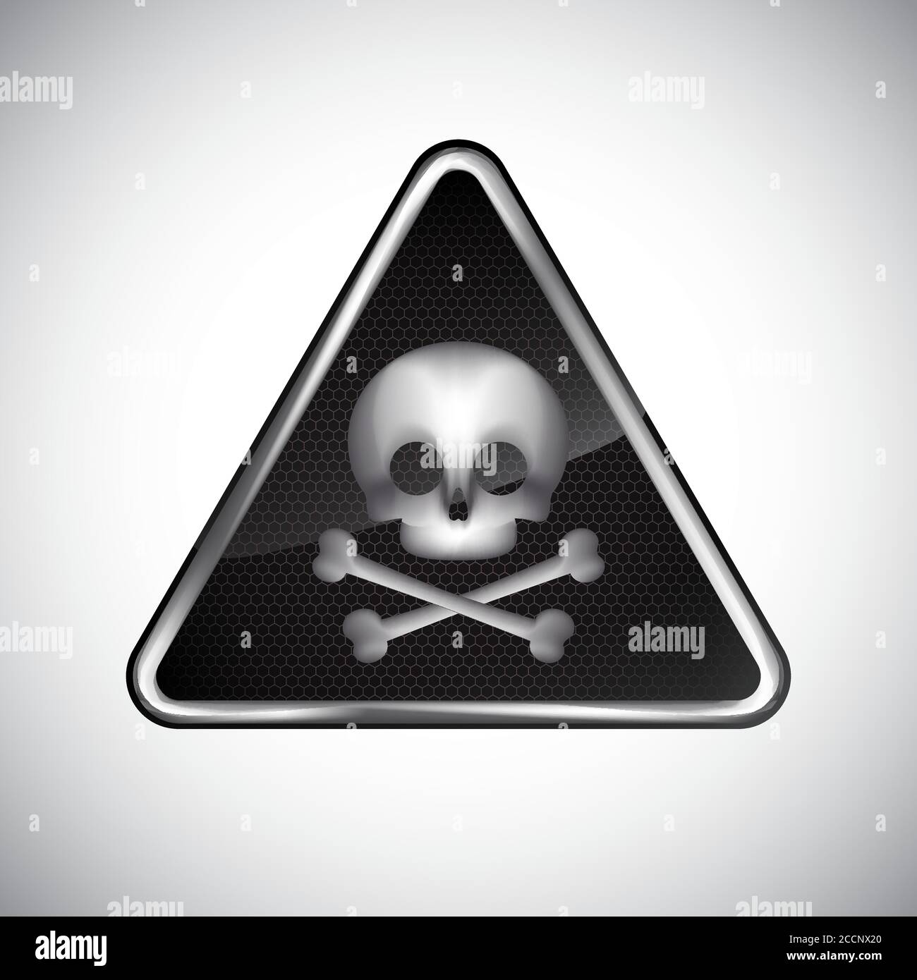 Sign caution, danger of poisoning. Black and white metal warning sign ...