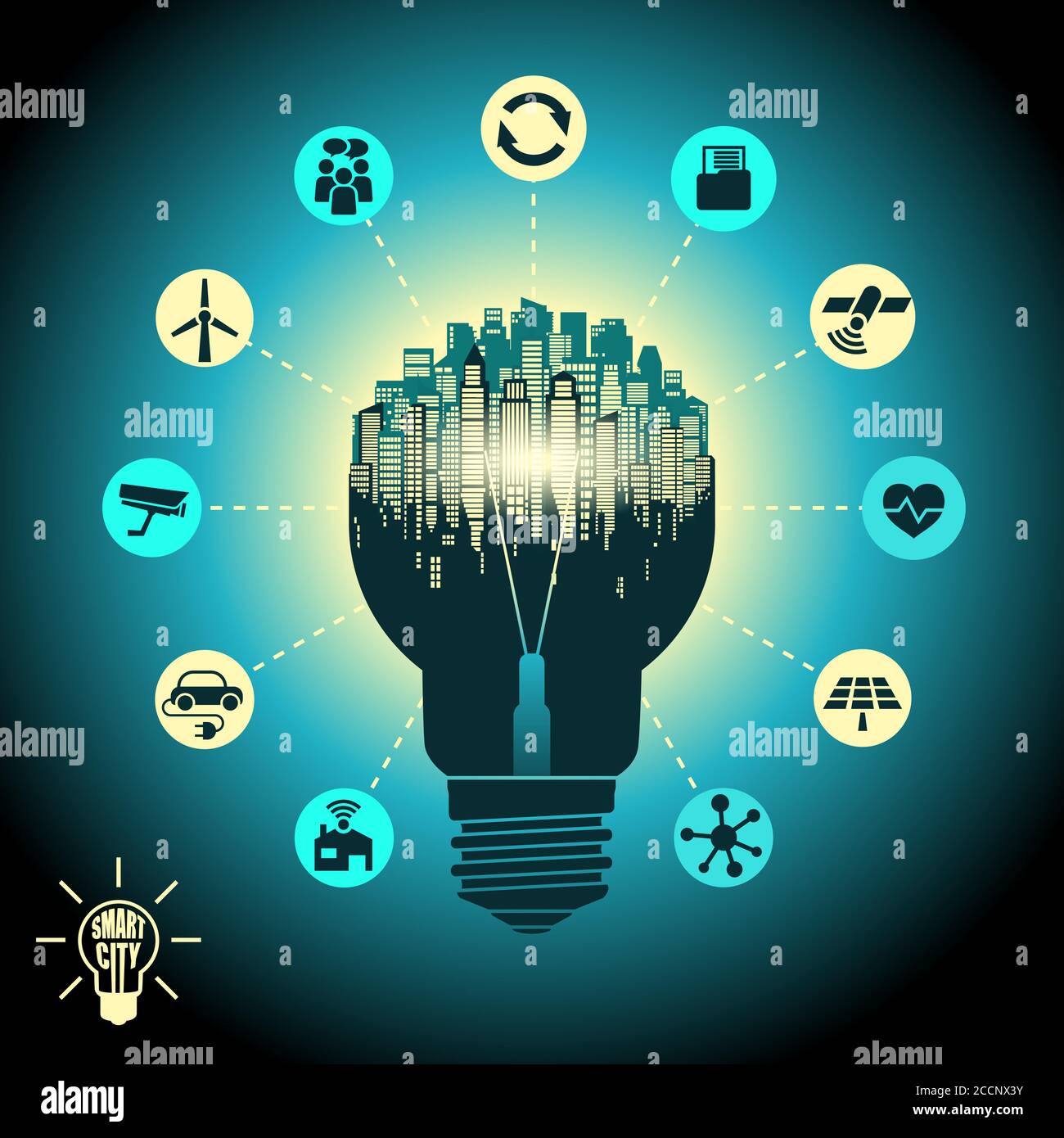 The concept of creative innovation smart city Stock Vector Image & Art ...