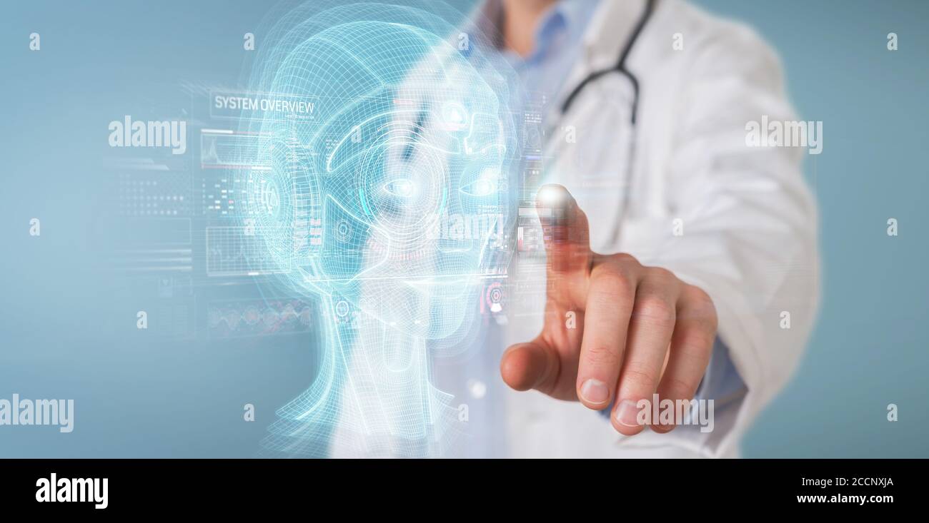 Doctor using artificial intelligence hi-res stock photography and ...
