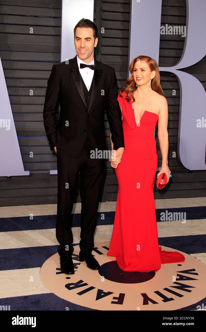 LOS ANGELES - MAR 4: Sacha Baron Cohen, Isla Fisher at the 24th Vanity ...