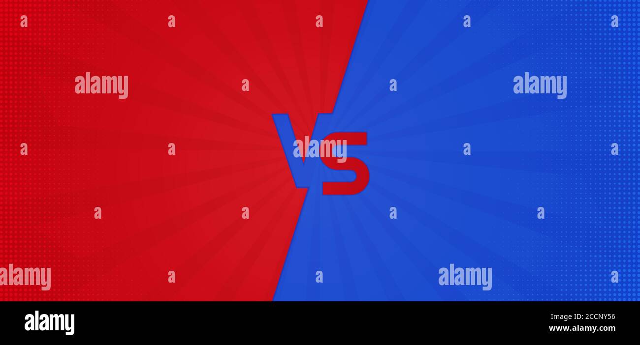 Tournament concept team red and blue versus design halftone. vector ...