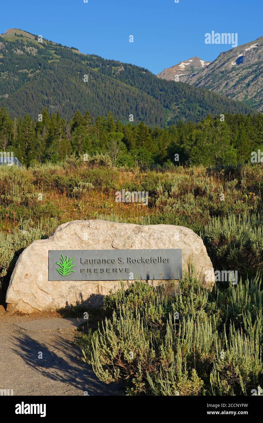 JACKSON HOLE, WY –2 AUG 2020- View of the Laurance S. Rockefeller ...