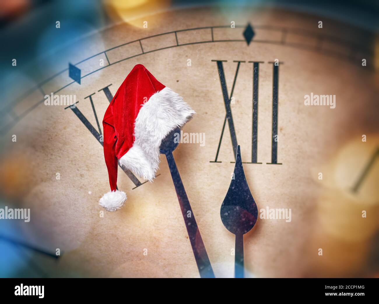 Christmas Eve! Five minutes before midnight. Holiday concept Stock ...