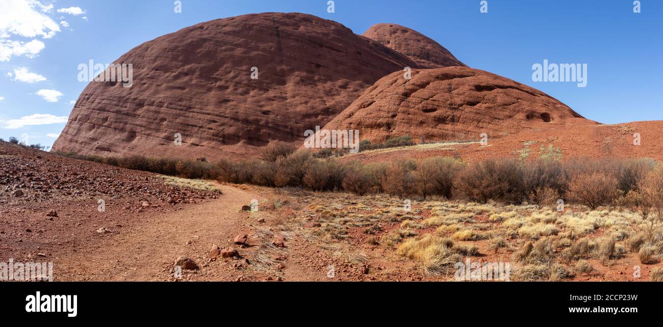 Panoramic view of Kata Tjuta - Mount Olga, Valley of the winds. Walking ...