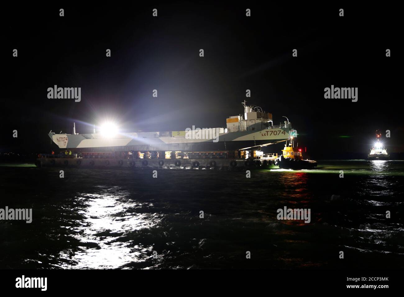 Restored World War Two landing craft LCT 7074 is transported from from ...