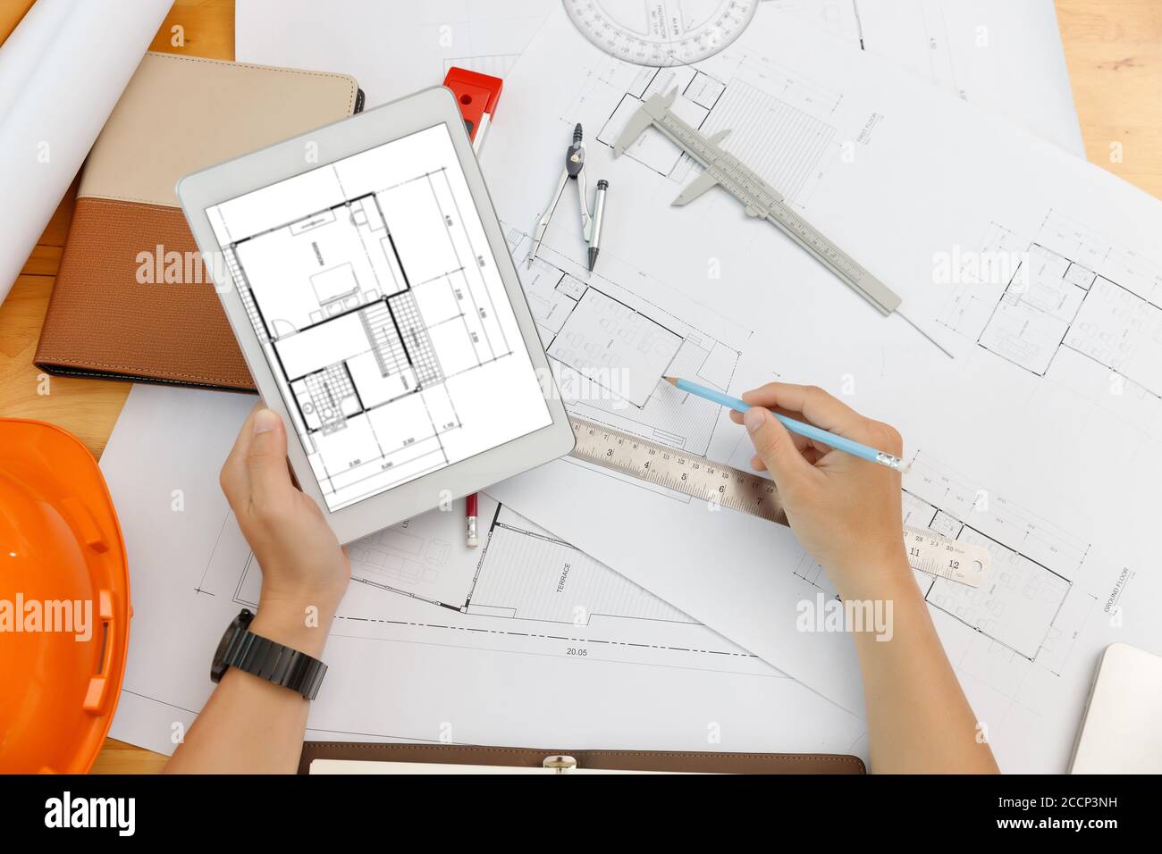 Engineer and Architect concept, Close up house model on Interior ...