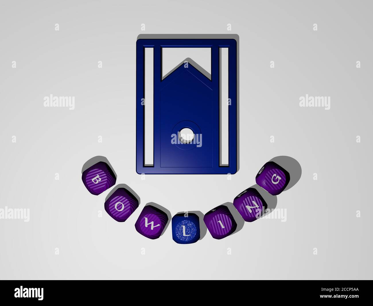 bowling text around the 3D icon, 3D illustration Stock Photo - Alamy