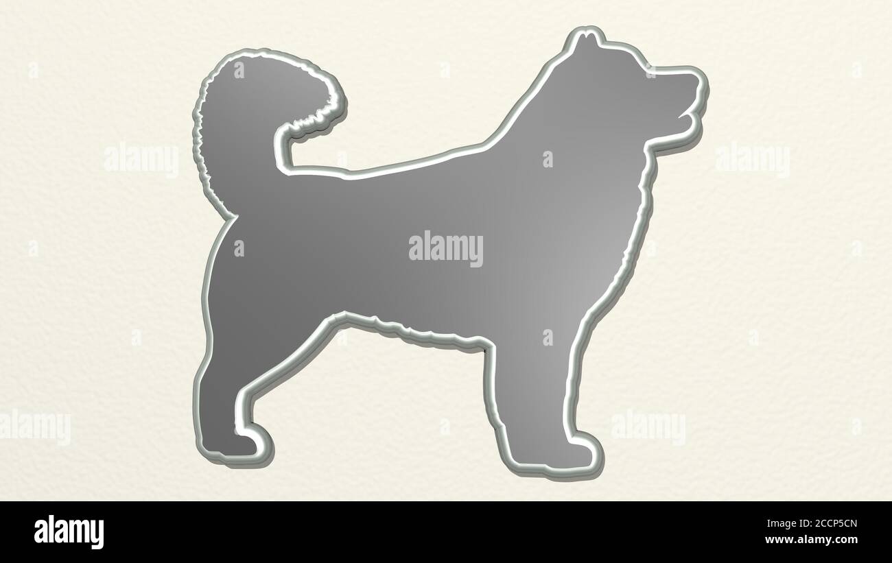 dog 3D drawing icon, 3D illustration Stock Photo - Alamy