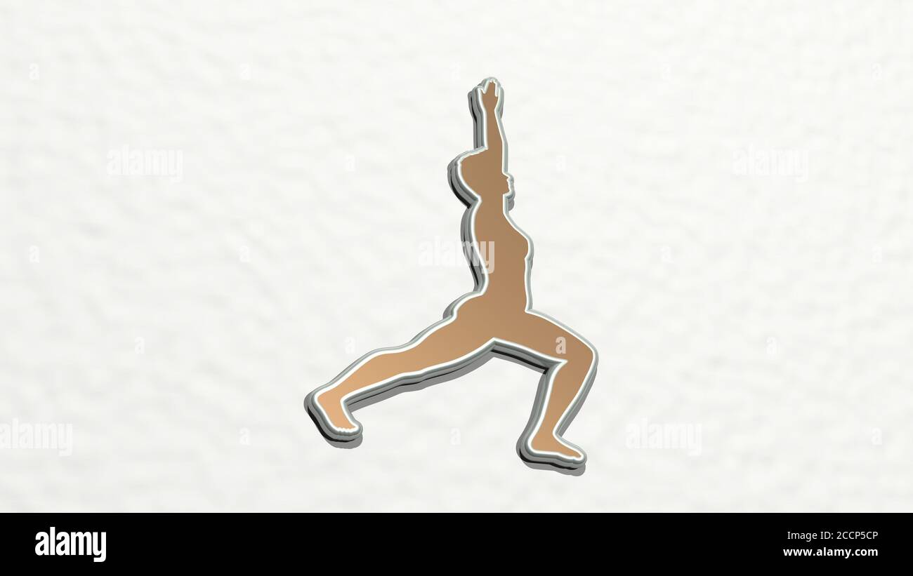 YOGA WOMAN 3D drawing icon, 3D illustration Stock Photo - Alamy