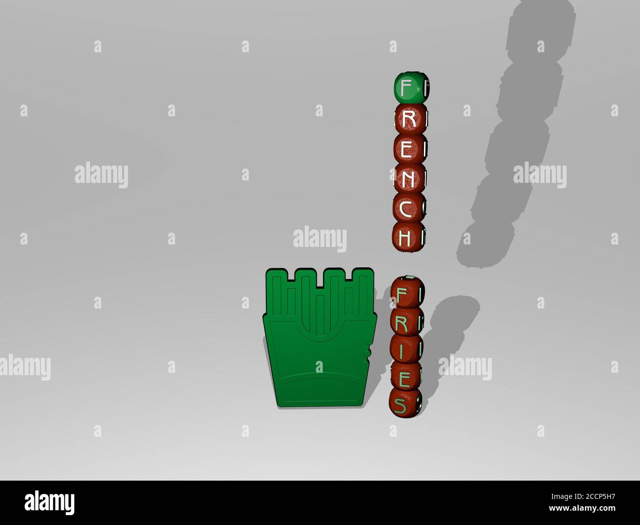 french fries text beside the 3D icon, 3D illustration Stock Photo - Alamy