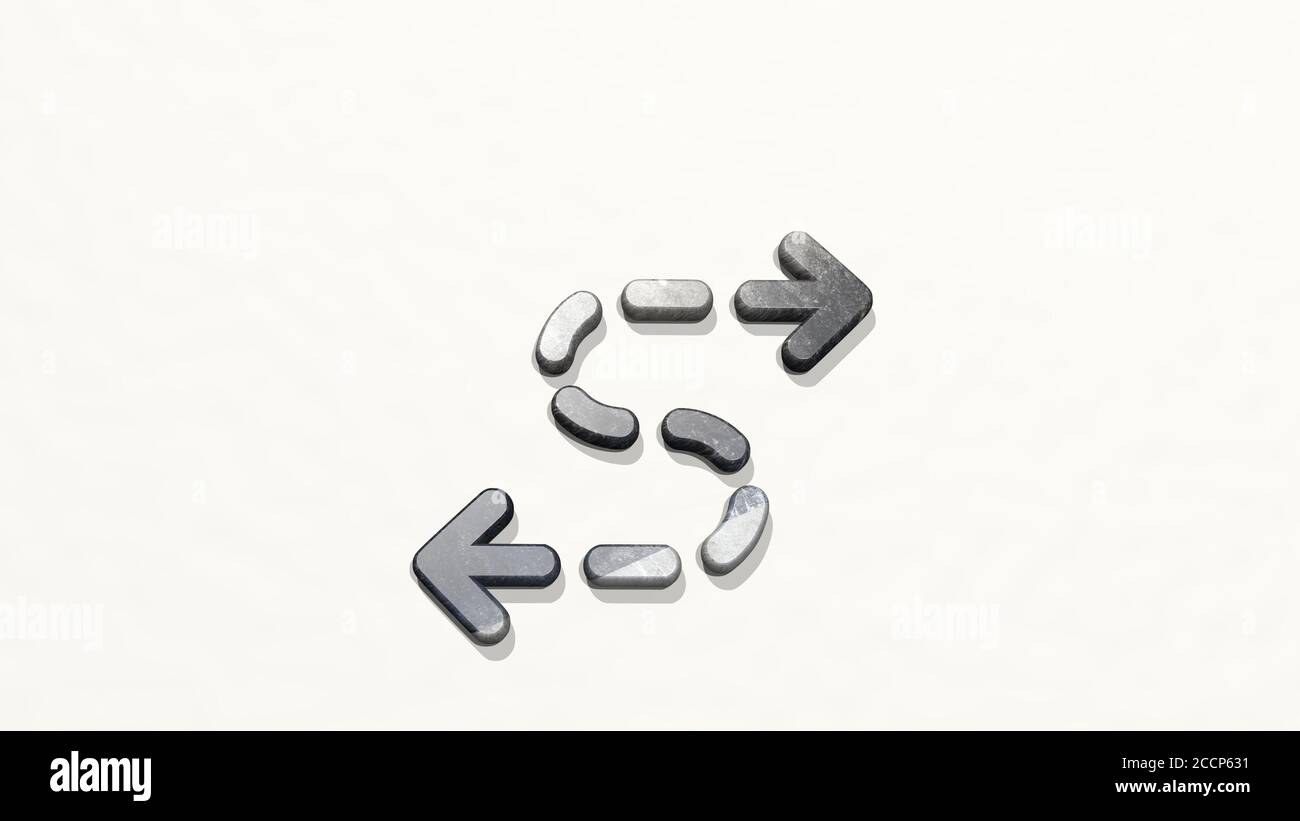 DIAGRAM WAVE BOTH DIRECTION 3D icon on the wall, 3D illustration Stock ...