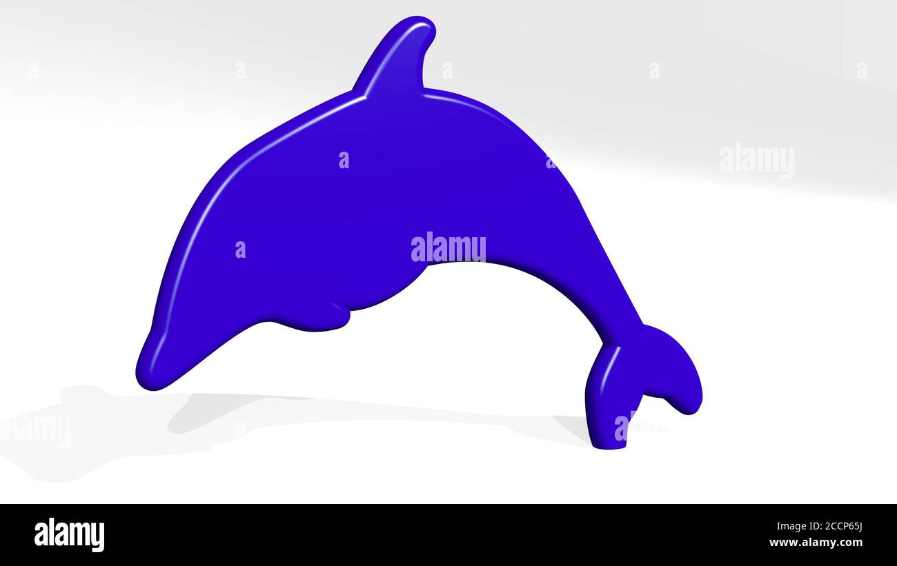 DOLPHIN 3D icon casting shadow, 3D illustration Stock Photo - Alamy