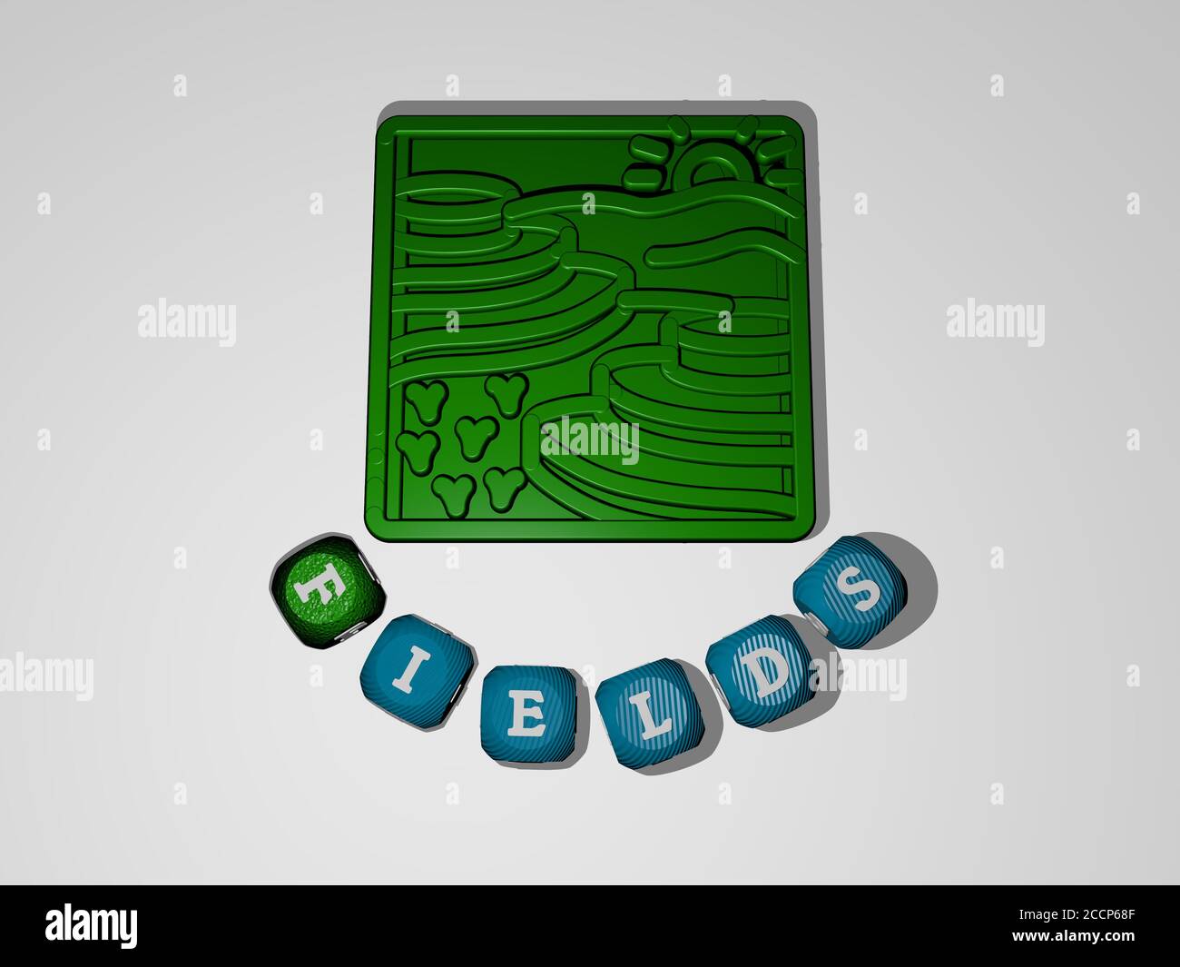 fields text around the 3D icon, 3D illustration Stock Photo - Alamy