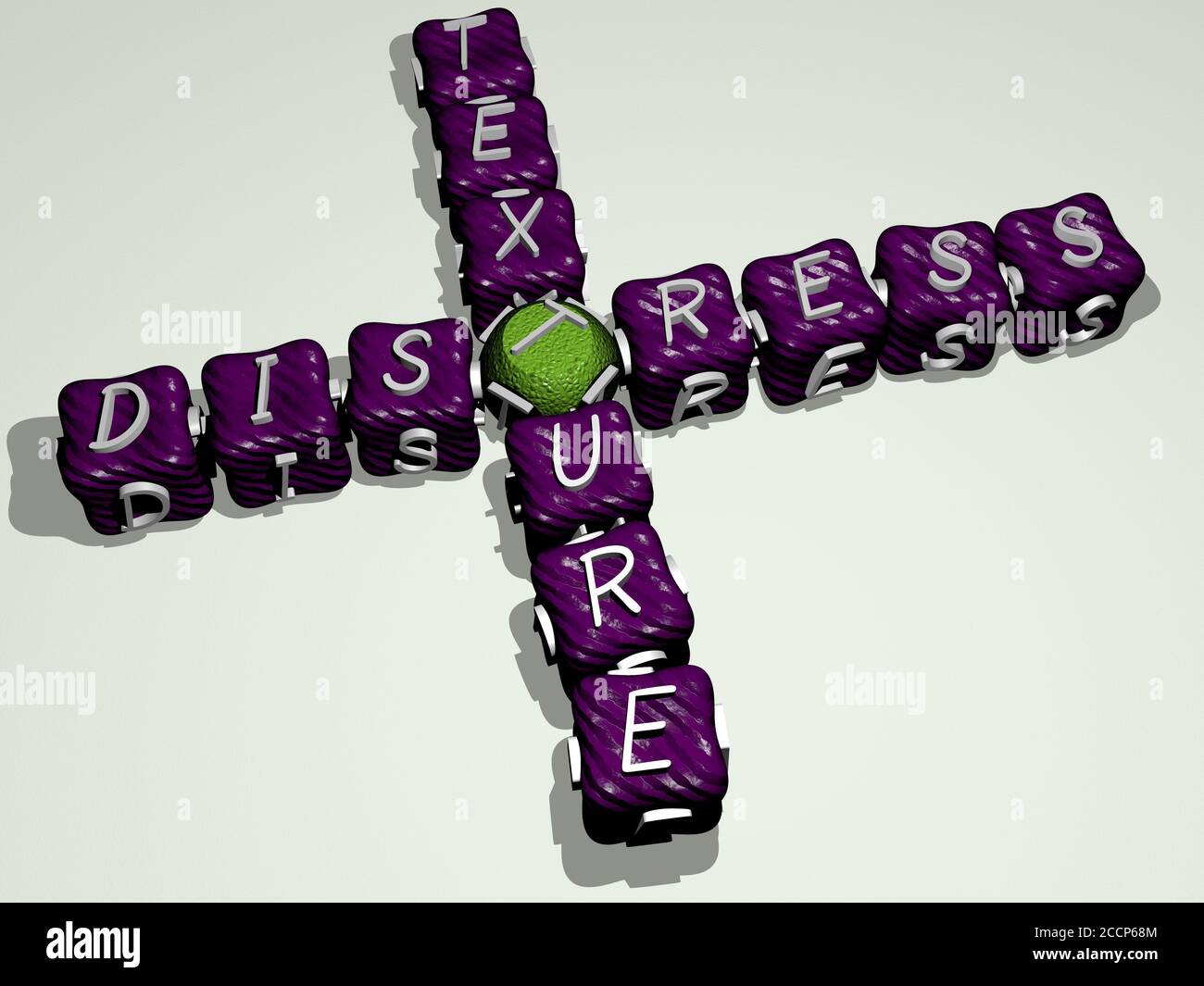 distress texture crossword of colorful cubic letters, 3D illustration ...
