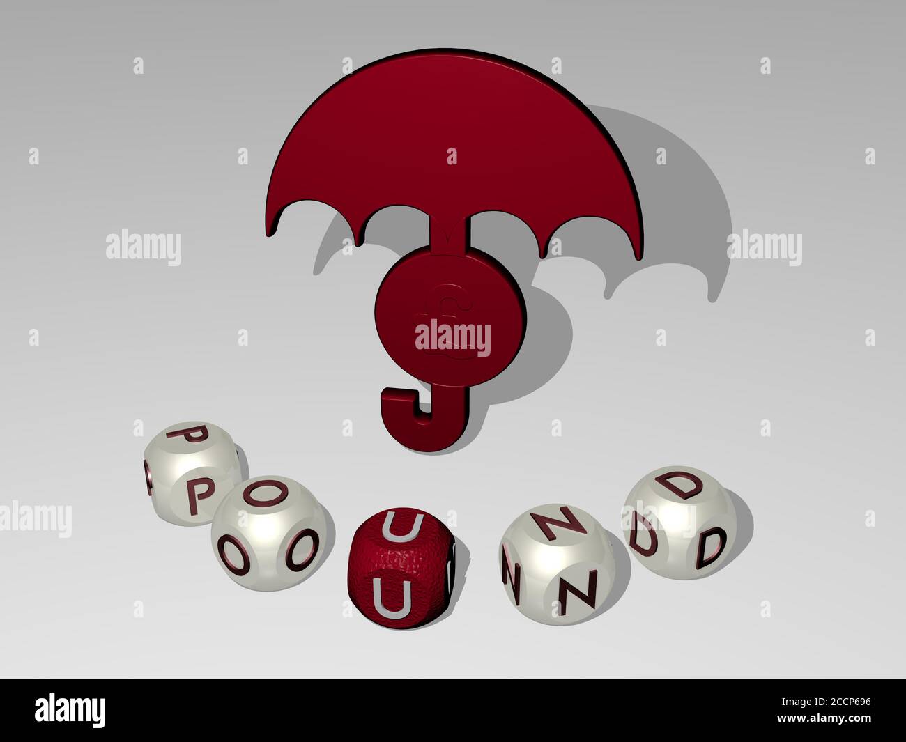 pound round text of cubic letters around 3D icon, 3D illustration Stock ...