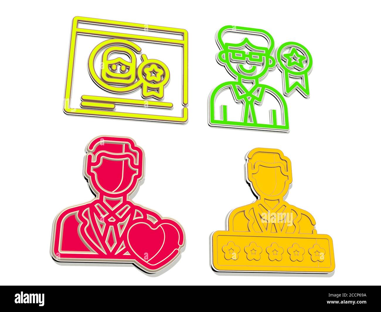 BEST EMPLOYEE 4 icons set, 3D illustration Stock Photo - Alamy