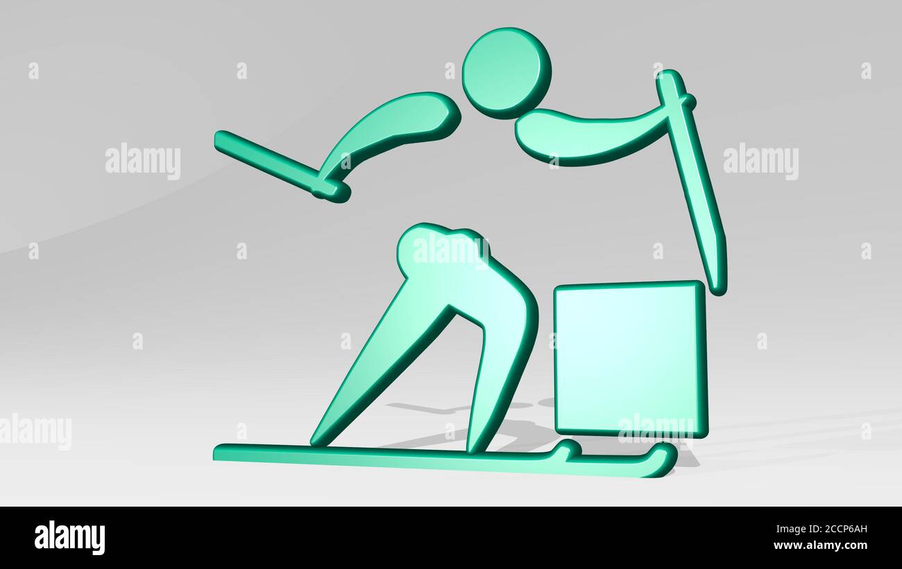 SPORT PEOPLE 3D icon casting shadow, 3D illustration Stock Photo - Alamy
