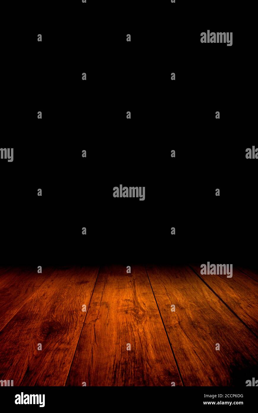 mysterious interior room with wood plank floor and darkness Stock Photo ...