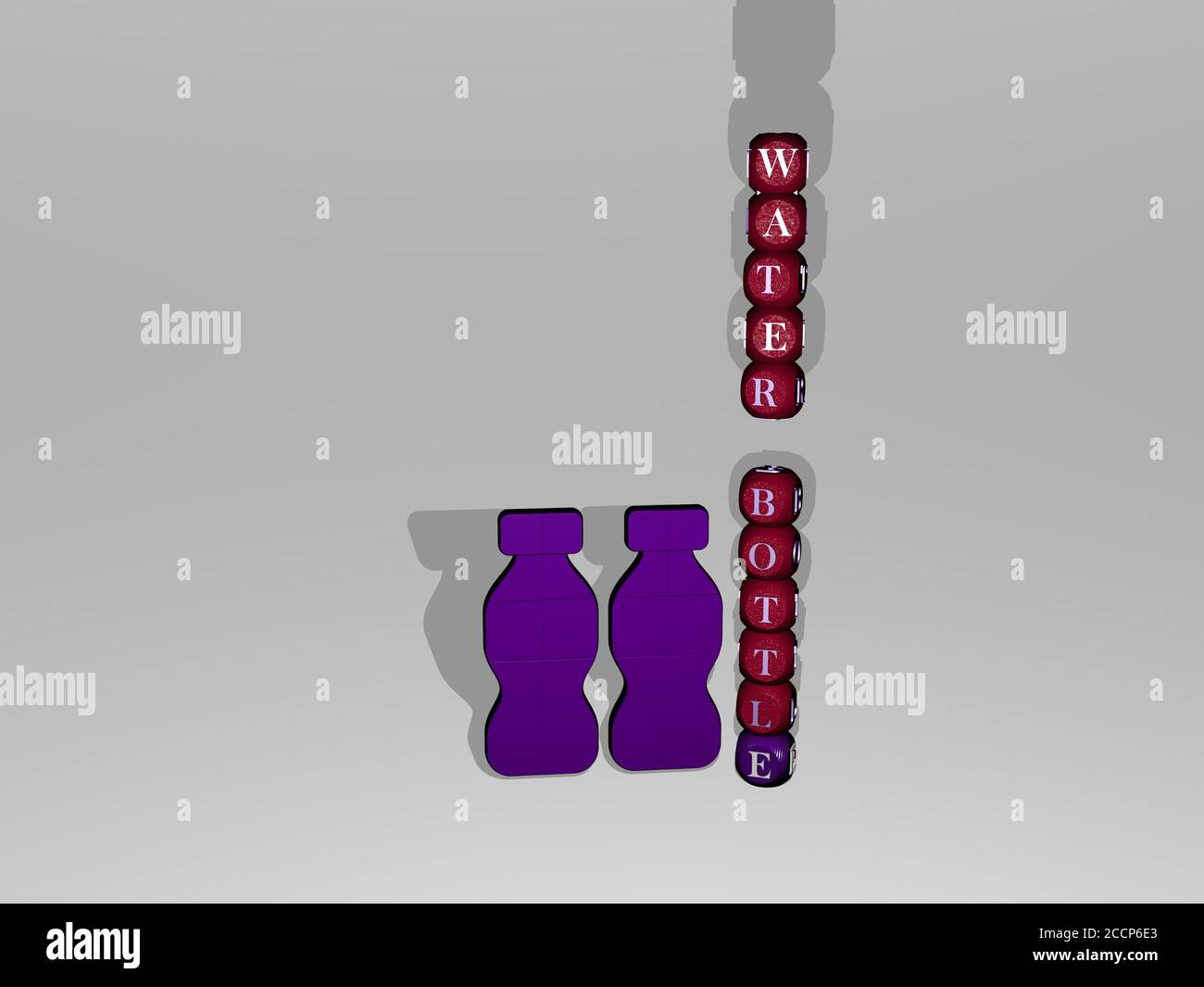 water bottle text beside the 3D icon, 3D illustration Stock Photo - Alamy