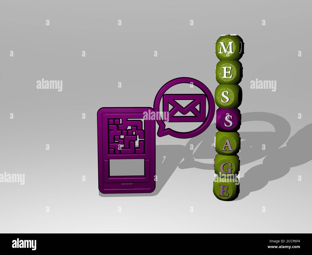 MESSAGE text beside the 3D icon, 3D illustration Stock Photo - Alamy