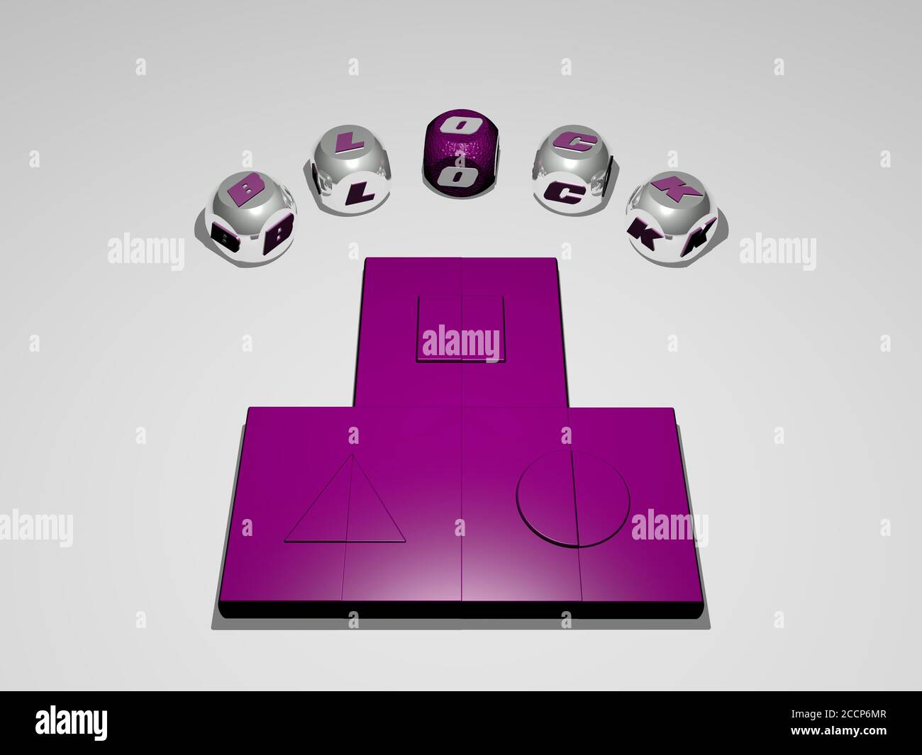 BLOCK circular text of separate letters around the 3D icon, 3D ...