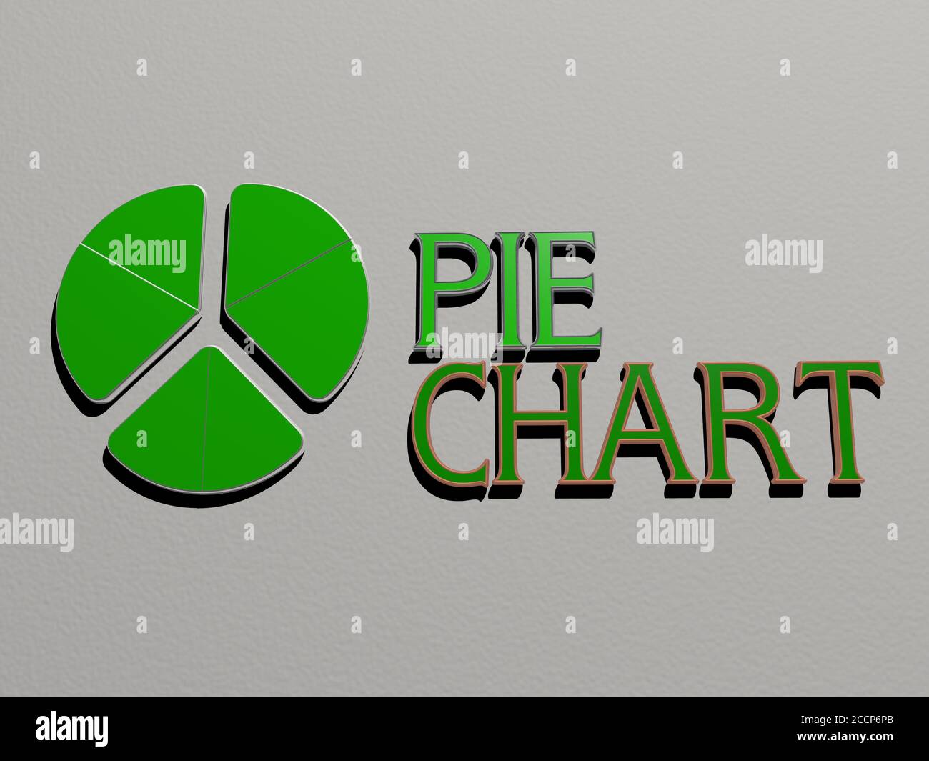 PIE CHART icon and text on the wall, 3D illustration Stock Photo - Alamy